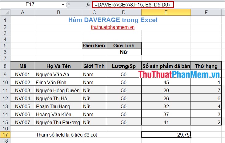 Daverage Function in Excel - Daverage calculates the average value with ...