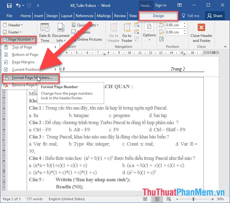 How to Number Pages in Word 2016