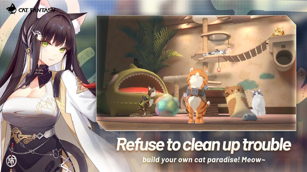Cat Fantasy: This game is all about beautiful waifus and cute cats on ...