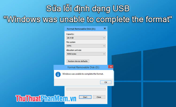 Fixing USB Format Error 'Windows was unable to complete the format'