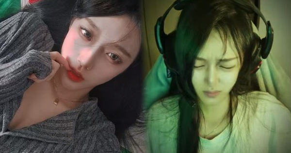 Gaming in the dark at 3 AM, a beautiful female streamer evokes sympathy ...