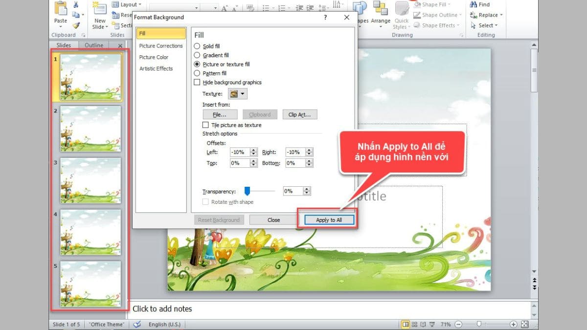 Simple Method to Insert Background Image into PowerPoint