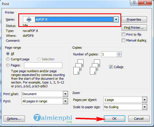Convert Word, Excel, PowerPoint files to PDF using doPDF