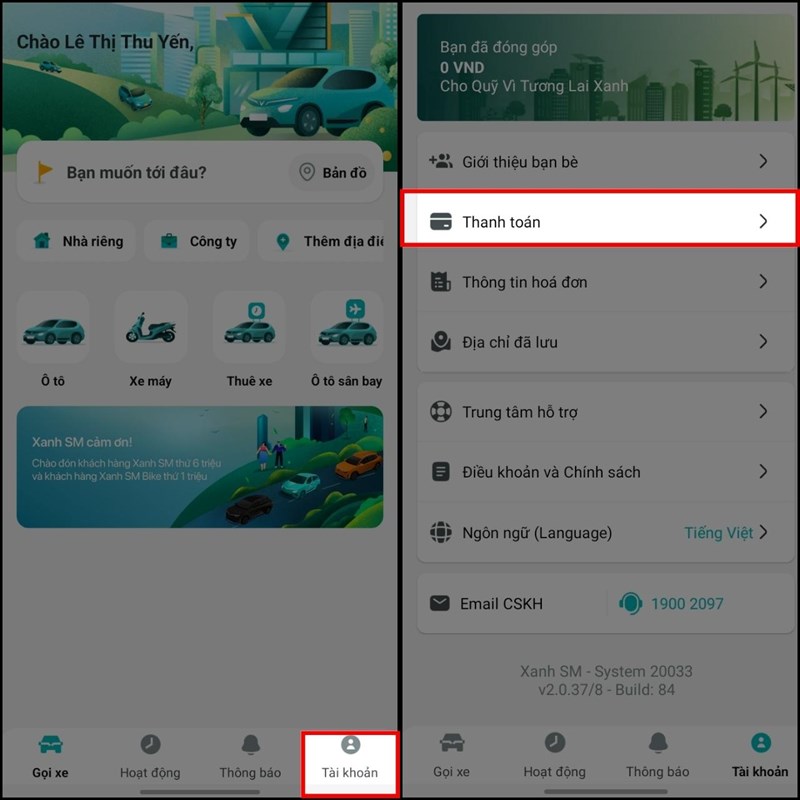 Convenient and Quick Payment with MoMo for Xanh SM