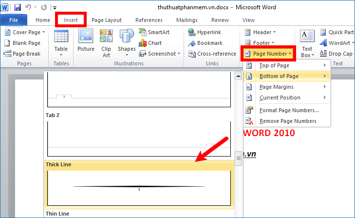 How to Number Pages in Word 2010