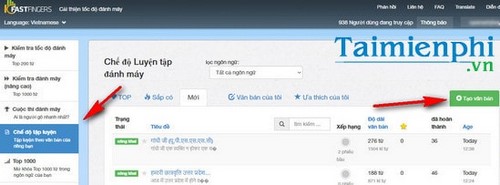 Online Typing Speed Test in Vietnamese with 10fastfingers