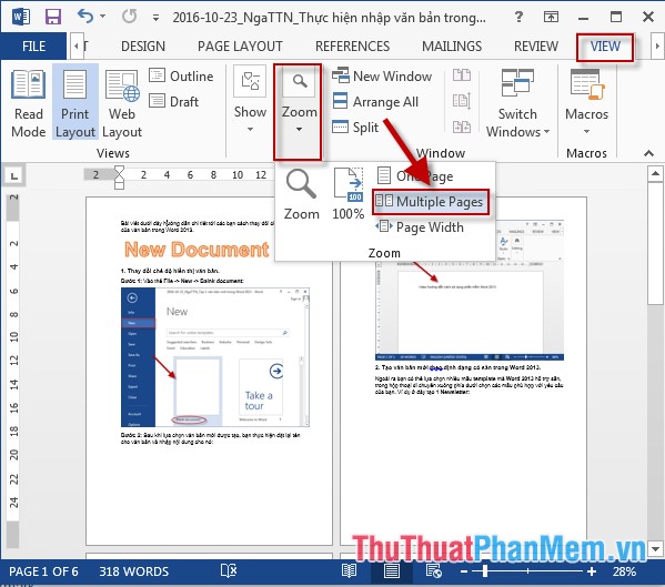 Text display mode in Word