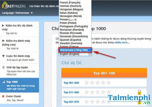 Online Typing Speed Test in Vietnamese with 10fastfingers
