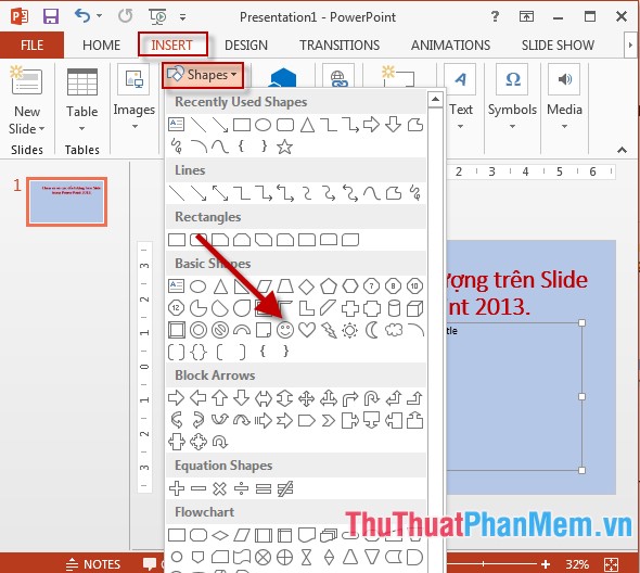 Inserting and Drawing Shapes on Slides in PowerPoint