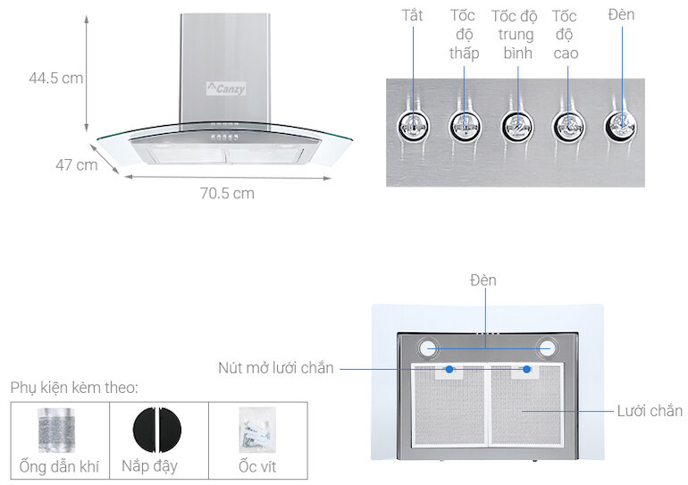 Wondering what accessories come with Canzy range hoods? Find out here ...