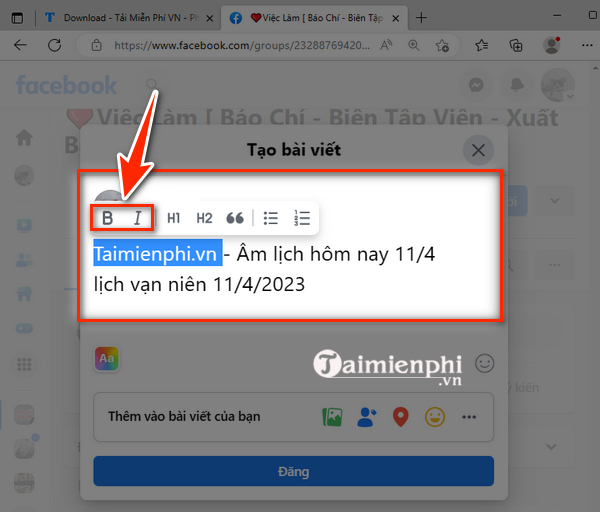 How to write bold and italic text in Facebook and Zalo using your phone