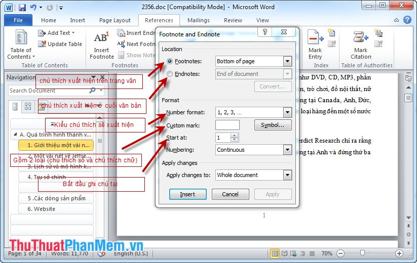 Creating Annotations in Word Documents