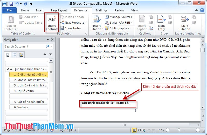 Creating Annotations in Word Documents