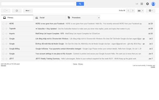 Differentiating between read and unread emails in Gmail