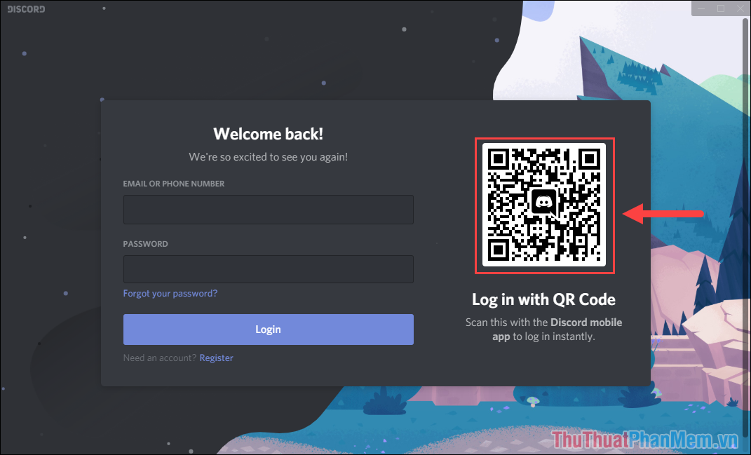 Logging into Discord using QR Code