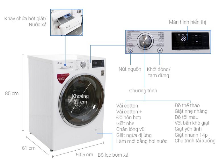 Top 5 LG 9kg Washing Machines Worth Buying in 2023 | Mytour.vn