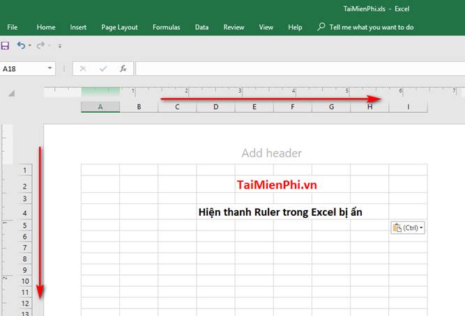 How to Reveal Hidden Ruler in Excel