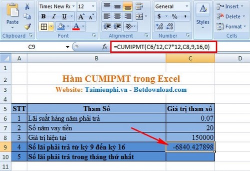 The CUMIPMT function: Calculating cumulative interest in Excel