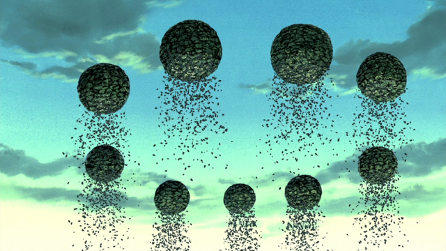 Where did Madara summon colossal meteorites from in Naruto Shippuden?