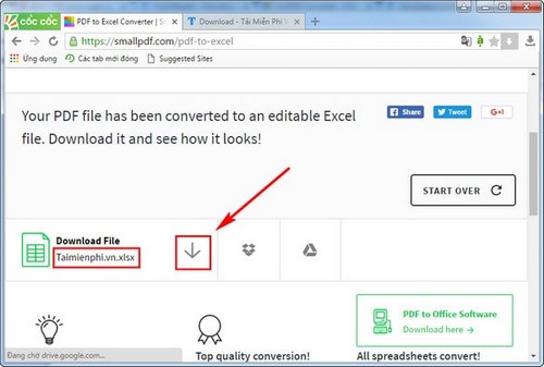 Converting PDF to Excel with SmallPDF