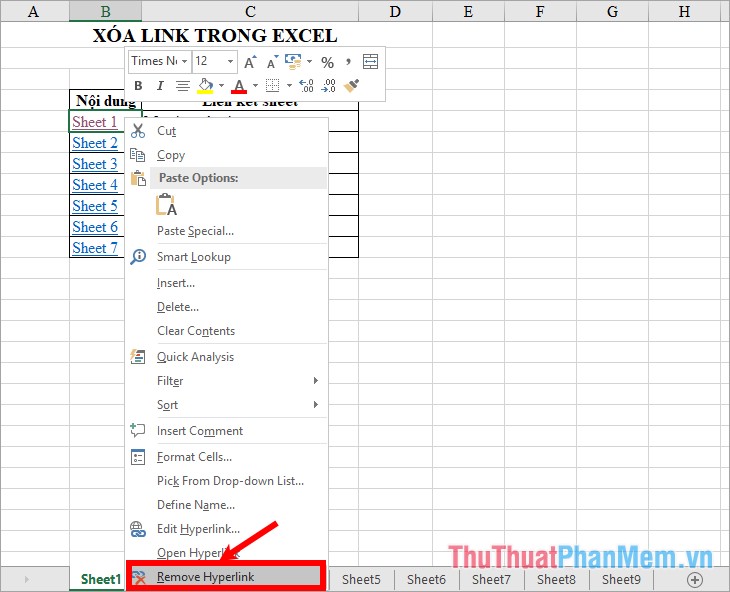 Removing Links in Excel