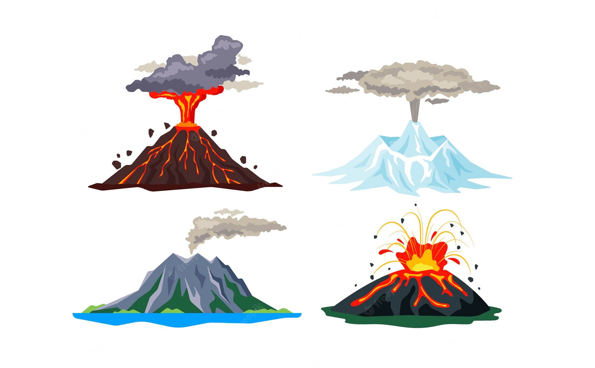 Infographic: Differentiating 4 Fundamental Types of Volcanoes