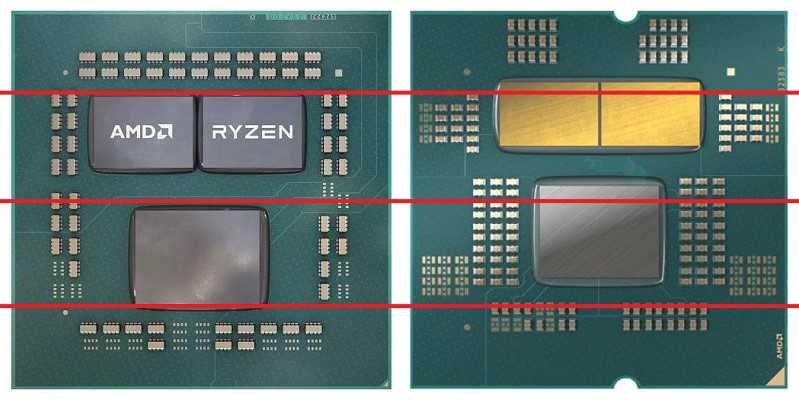 IHS của AMD Ryzen 7000 bị “delid”, dày đặc, CCD lệch cạnh