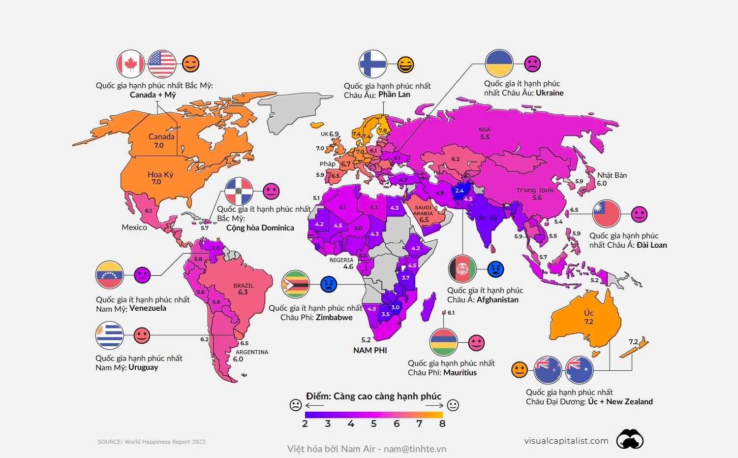 Explore the Joyful Map of Global Happiness