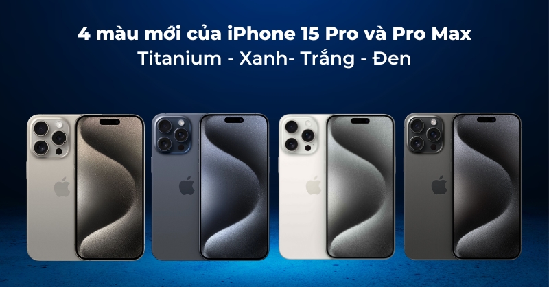 Exquisite Close-up of the 4 New Colors of iPhone 15 Pro and Pro Max