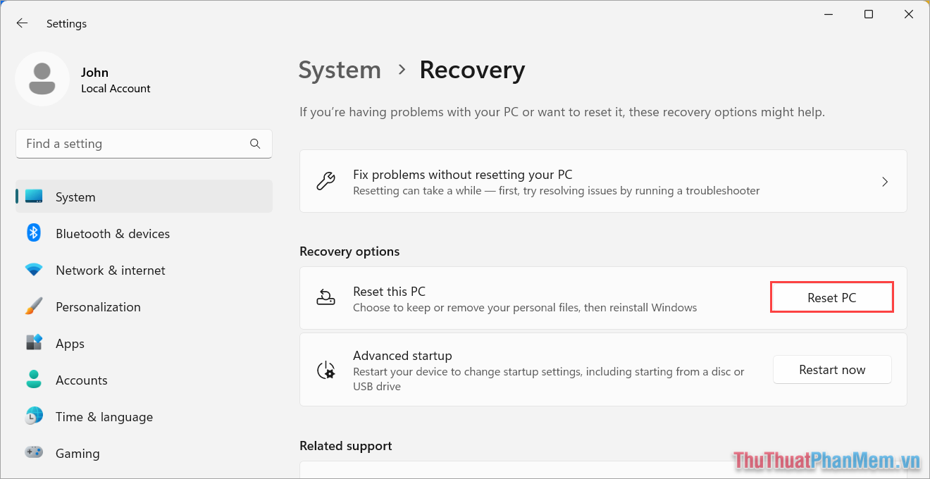Resetting Windows 11 - Restoring Windows 11 to its Fresh Installation State