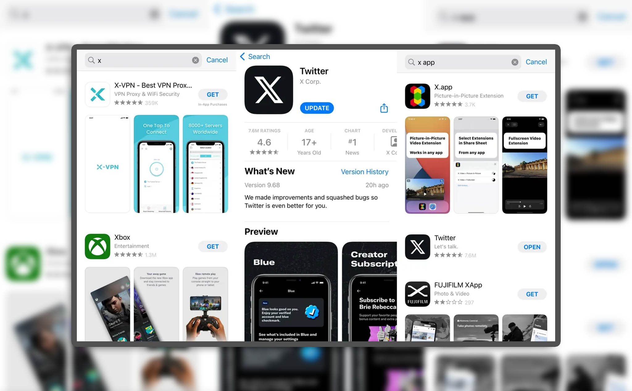 Twitter không thể thay đổi tên thành X trên AppStore