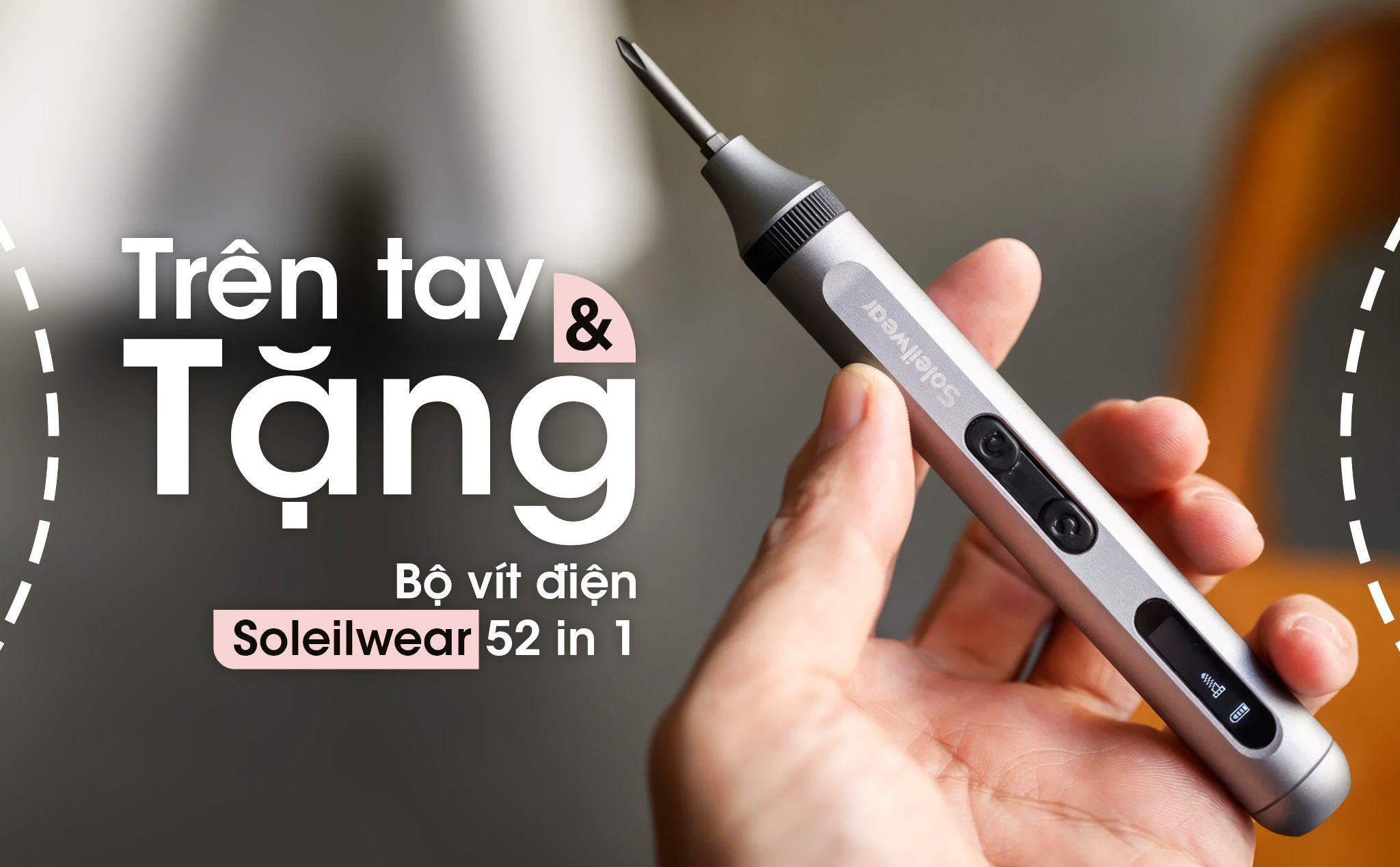 Một bộ vít mini với nhiều đầu hít nam châm, vặn bằng pin, có cổng sạc ...