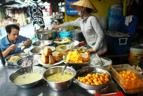 Unique Cambodian Tea Stand at Saigon Market