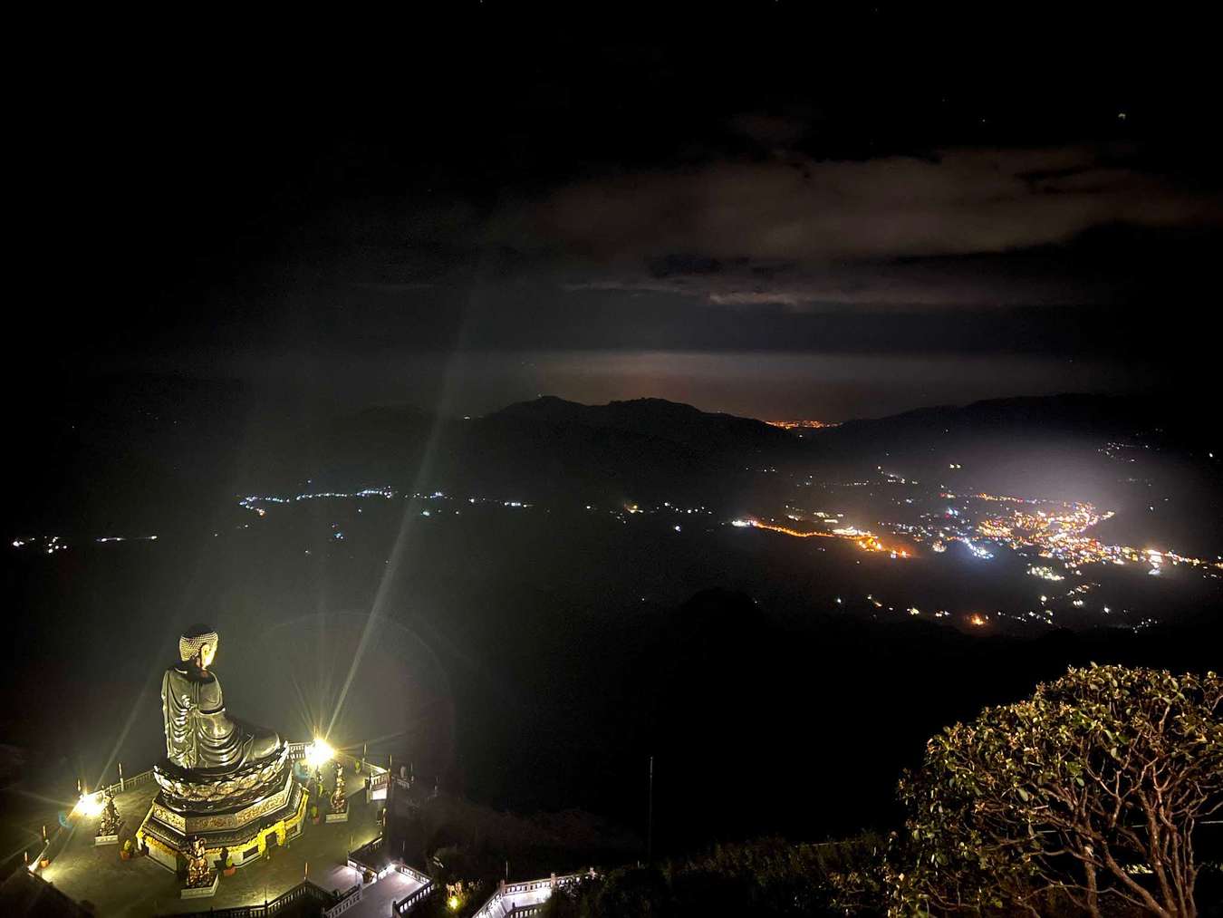 Nighttime panorama from the summit of Fansipan.