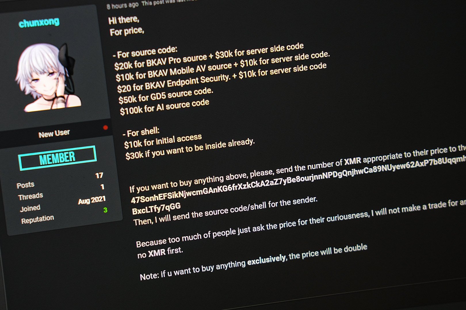 Một cập nhật mới về cuộc đối đầu giữa Bkav và hacker: hacker không thực ...