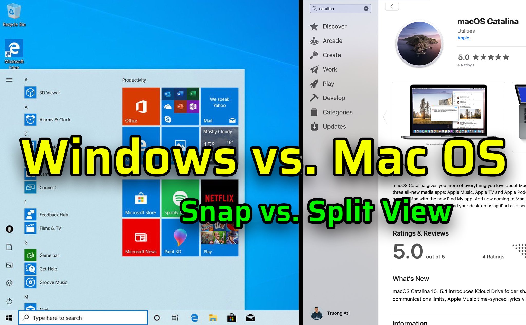 So sánh cách chia cửa sổ trên Windows và Mac OS: Snap vs. Split View ...