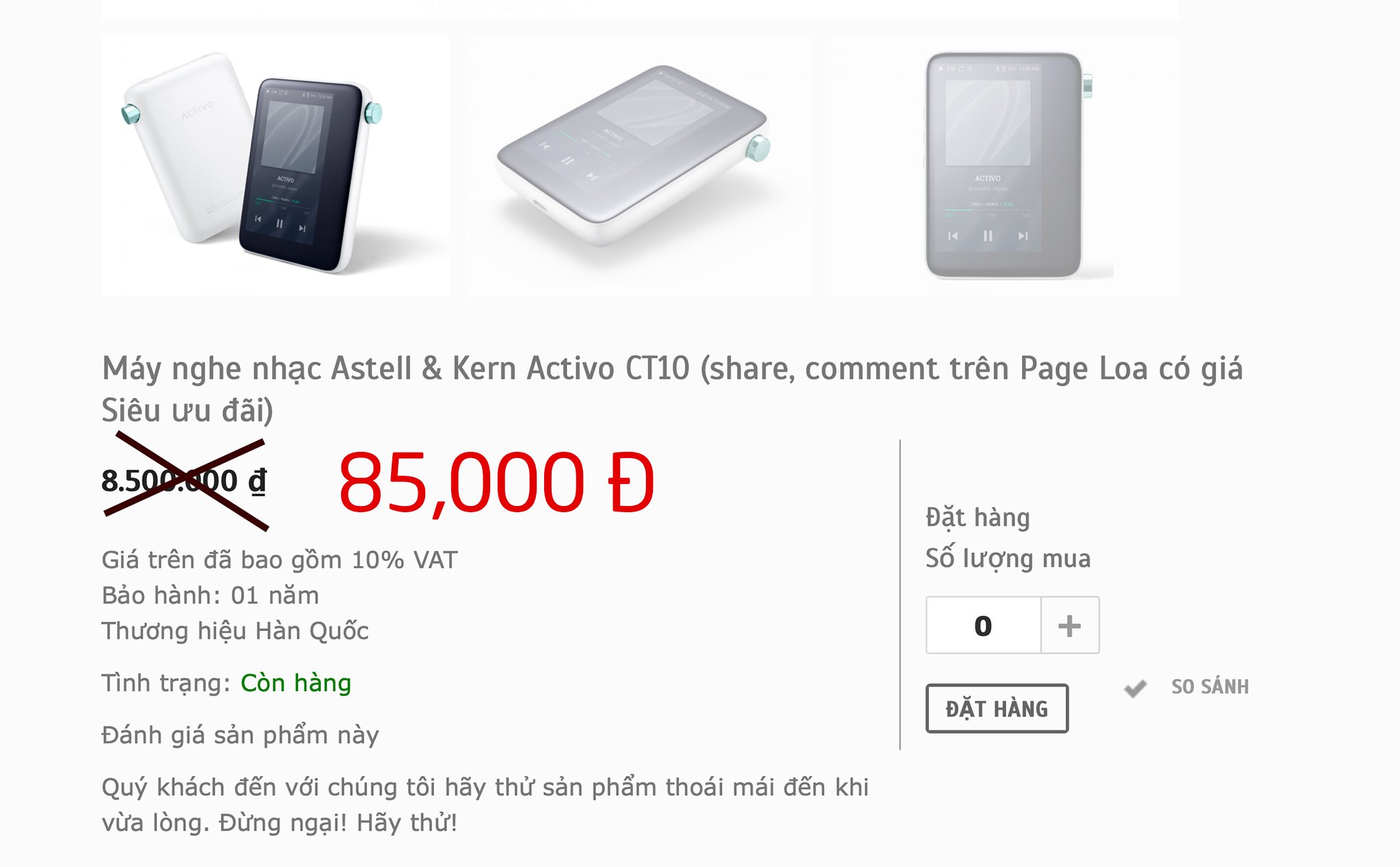 Chương trình Lạc Xoong 2020: Mua Astell & Kern Activo CT10 chỉ với 85 ngàn