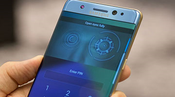 Setting up iris security on the Samsung Galaxy Note 8