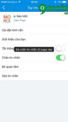 How to Block Zalo Page Messages to Users