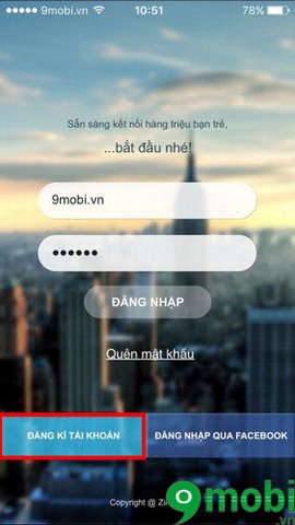 Registering on Zing Me, creating a Zing Me account on iPhone, Android