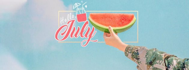 Beautiful Facebook cover photos for July, Hello July, shared on Pinterest