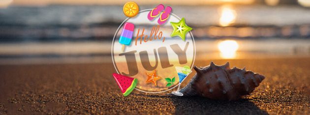 Beautiful Facebook cover photos for July, Hello July, shared on Pinterest