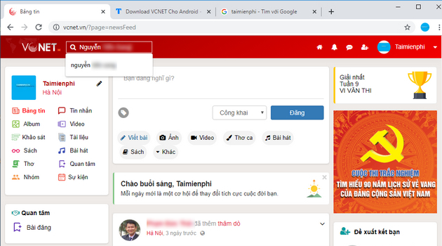 Guide: Finding and Connecting on VCNET Social Network