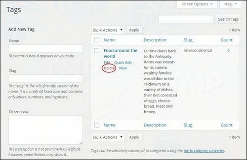 How to Delete Tags in WordPress, removing tags from posts