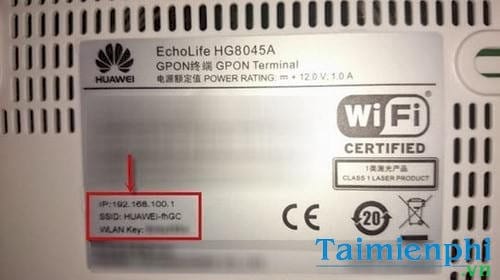 Default Password for Huawei Modem HG8045A VNPT