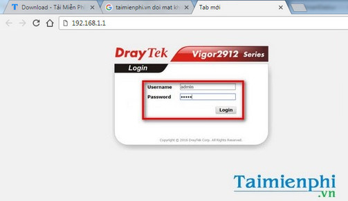 Changing the administration login password for modem and router Vigor ...