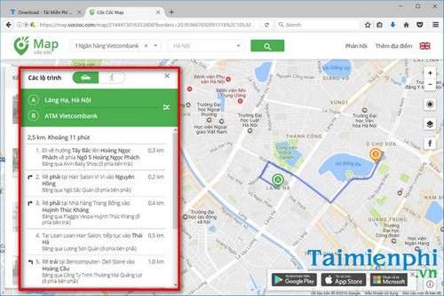 Locate Bank ATMs with Cốc Cốc Map