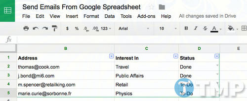 Sending Emails Directly from Google Spreadsheet