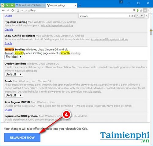 Activate smooth scrolling on Cốc Cốc for a seamless browsing experience