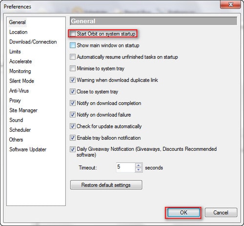 Enable or Disable Auto-Start Feature for Orbit Downloader with Windows
